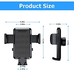 BESULEN Phone Mount for Car, Air Vent Cell Phone Holder Hands Free Cradle, Universal Stable Easy Clamp Phone Holder Mount, Fit iPhone 14 13 12 Pro Max and More Smartphones (Carbon Fiber)