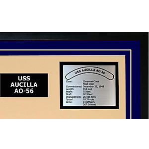 Navy Emporium USS AUCILLA AO 56 Framed Navy Ship Display Blue