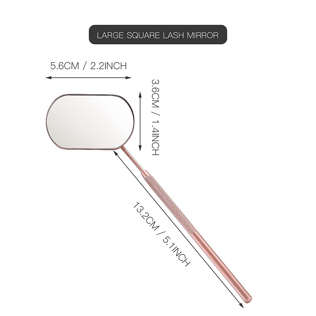 Pretty memory Lash Mirror, 2.2Inches Stainless Steel Makeup Eyelash Mirror, Eyelash Extensions Accessories Supplies, Lash Tech Must Haves (Rose Gold)