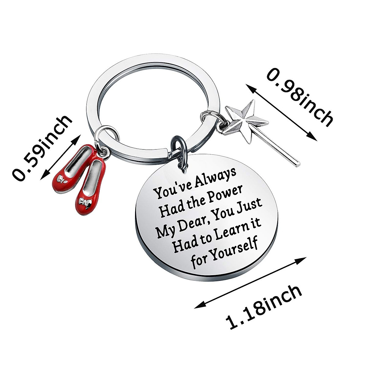 KUIYAI Good Witch Quote You had the Power all along Bracelet Fandom Jewelry Inspirational Gift (Round Keychain)