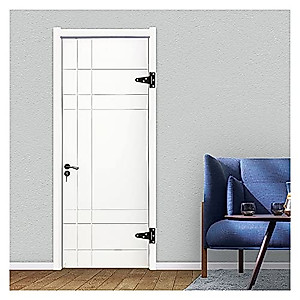 ANNURA Heavy Duty Hinge,Long Strap T Hinge, 2 Piece Hinges 2 Inch T Iron Lightweight Hinges, Wooden Fence Shed Barn Door Black Hinges