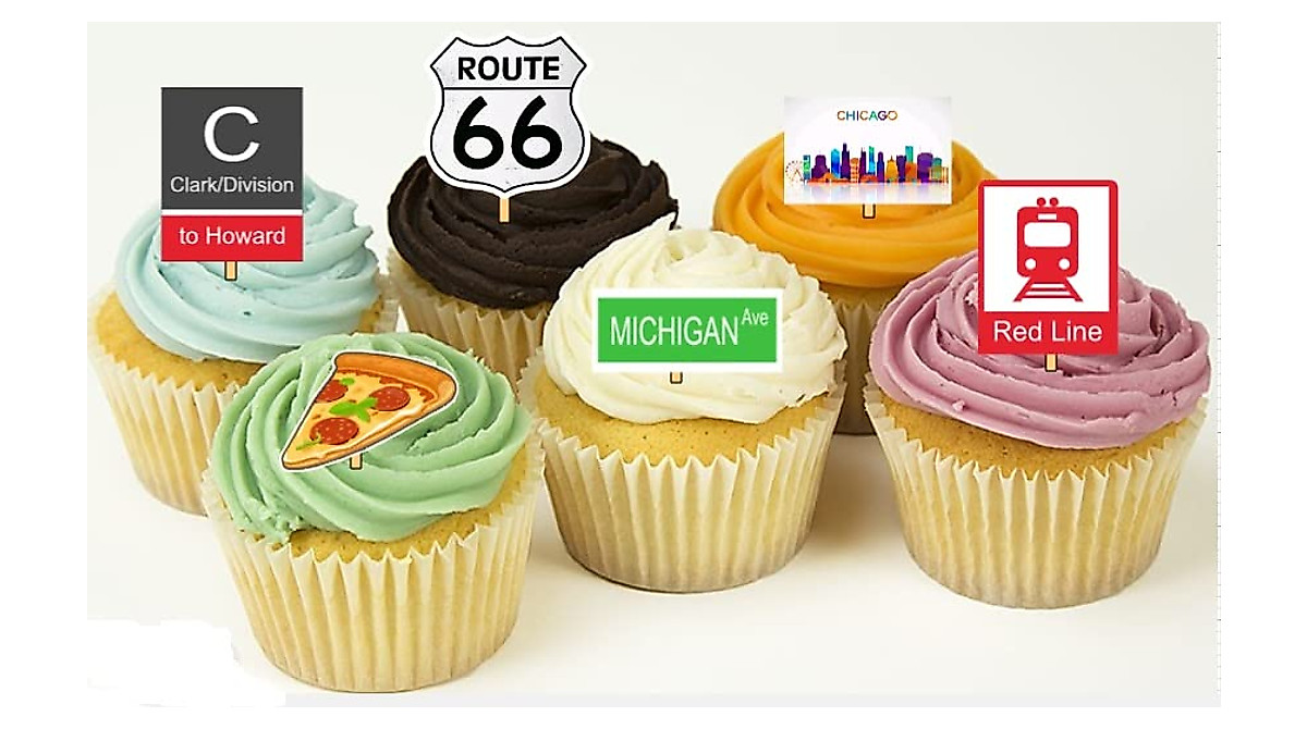 Chicago City Party Cupcake Toppers - Handmade & Unique Decorations