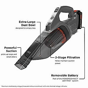 BLACK+DECKER dustbuster 20V MAX* POWERCONNECT Cordless Handheld Vacuum (BCHV001C1)