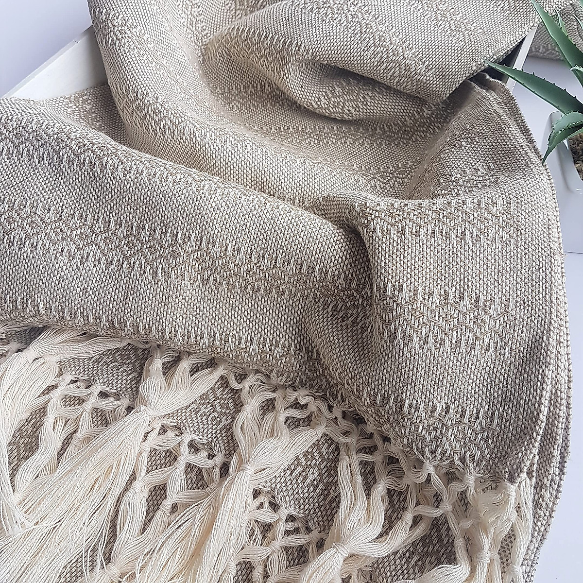 Baby Trapoz Mexican Rebozo Shawl, Ideal for Natural Birth, Doula Massage, 118.11", Oatmeal