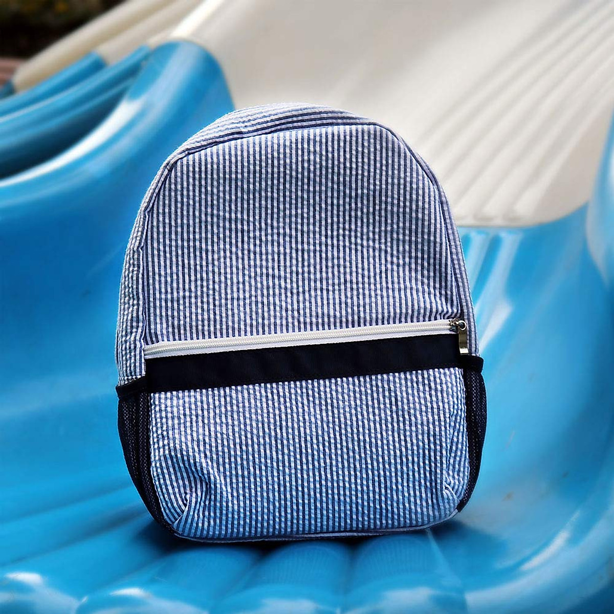 Toddler Backpack, Seersucker Gingham Kids Backpack for Boys and Girls, Preschool Kids Backpack, Lightweight Schoolbag for Child, Small(2-5 years)