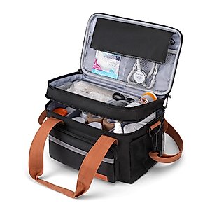 heouvo Medicine Storage Bag, Lockable Pill Bottle Organizer Box, Empty First Aid Kits Bag Portable EMT Basic Bag for Fish Oil Vitamins Emergency Medications Travel & Home Use
