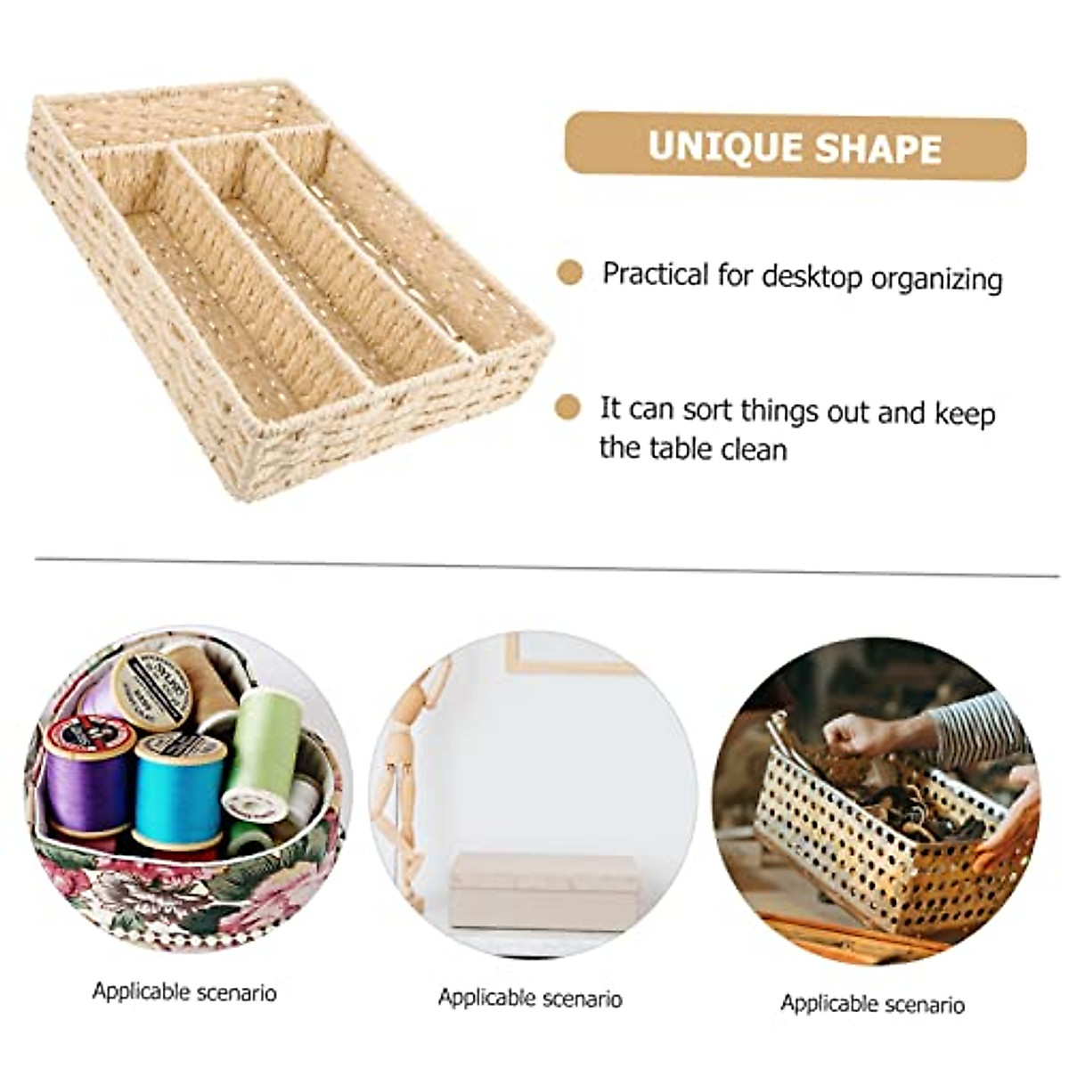 Cabilock Storage Box Make up Organizer Bag Home Storage Baskets Utensil Holder Rectangular Wicker Basket Tea Bags Holder Teabag Packet Holder Bathroom Storage Bins Office Coffee Organizer