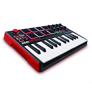 Akai Professional MPK Mini MKII – 25 Key USB MIDI Keyboard Controller With 8 Drum Pads, 8 Assignable Q-Link Knobs and Pro Software Suite Included