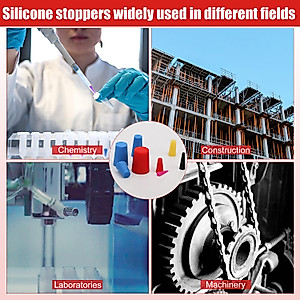 110pcs Silicone Tapered Plugs, 8 Sizes 1/16-5/8in High-Temperature Resistant Stoppers Tapered Plug Rubber Cork for Hole Spraying Coatings Paint Protection