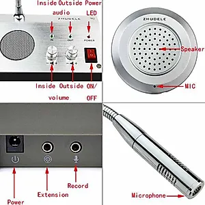 Higoo ZDL-9908 Bank/Office/Store/Station Counter Window Intercom System, Dual-Way Intercommunication Microphone, Interphone System
