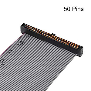 uxcell IDC Wire Flat Ribbon Cable FC/FC Female Connector A-Type 50Pins 1.27mm Pitch 20cm Length