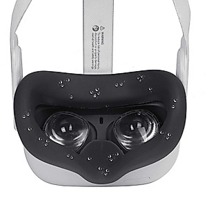 NOKIO Silicone Cover Eye Pad for Oculus Quest 2 face Cushion Cover Sweatproof Lightproof VR Accessories Prevent Light Leakage, Washable Eye Pad (Black)