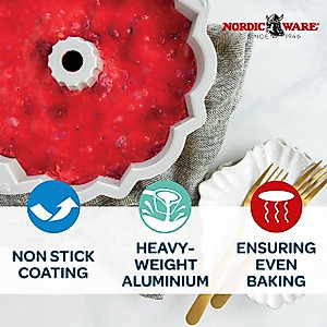Nordic Ware Platinum Anniversary Bundt Pan and Cake Keeper Bundle