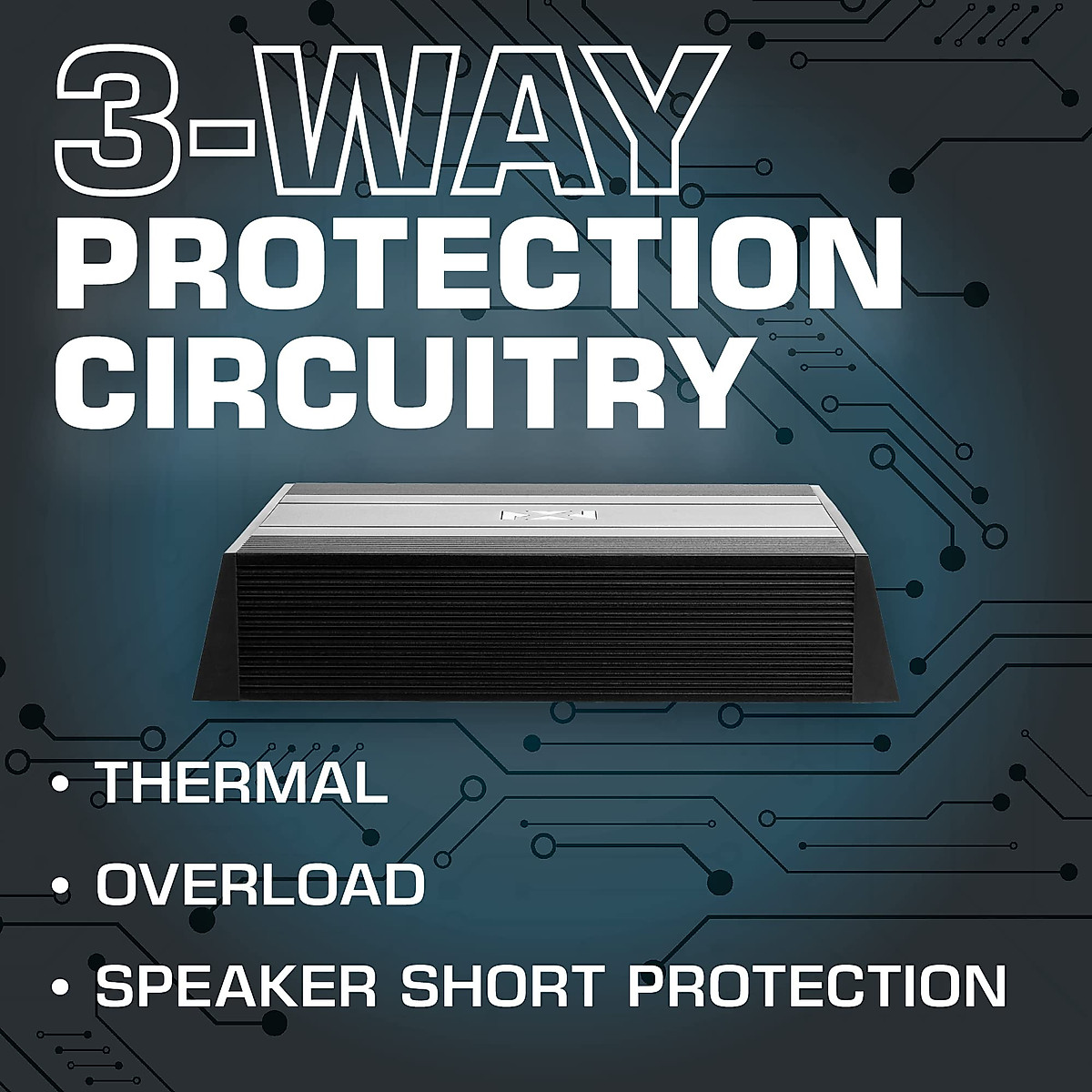 NVX NDA105 4000W Peak (2000W) RMS N-Series Class-D 1-Ohm Stable Monoblock Amplifier with Included Bass Remote Knob