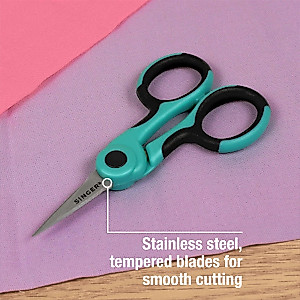 SINGER 00557 4-1/2-Inch ProSeries Detail Scissors with Nano Tip, Teal