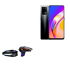 BoxWave Gaming Gear Compatible With Oppo Reno 5F - Touchscreen QuickTrigger Auto, Trigger Buttons Autofire Gaming Mobile FPS - Jet Black