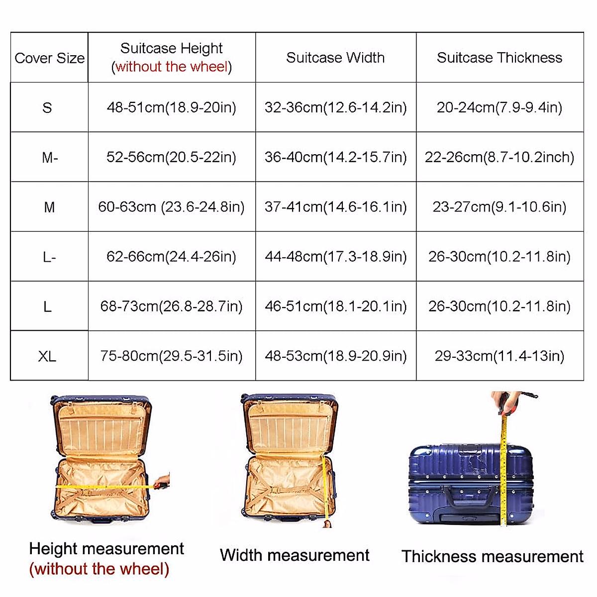 MosaiRudo Thicker Luggage Cover Elastic Suitcase Cover Protector Fits 18-32 Inch Suitcase Travel Accessories (World Map, S)