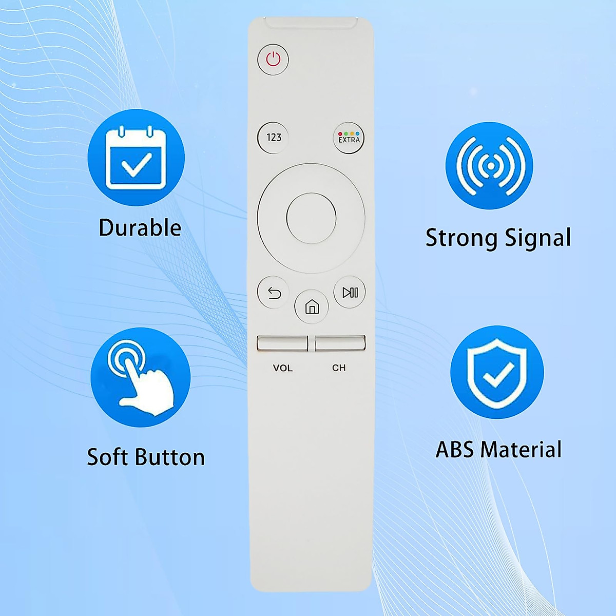 Universal Remote Control BN59-01260A -White- fit for Samsung Smart TV UN43KU630DFXZA UN55KU6300FXZA UN50KU6300FXZA UN60KU6300FXZA UN50KU630DFXZA UN70KU630DFXZA