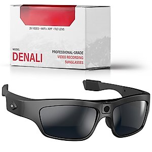 iVue Denali 2K/1080P HD Camera Glasses POV Video Recording Sport Sunglasses DVR Eyewear, Up to 60fps