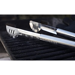 Stonewall Barbecue Grill Tool Set - Stainless Steel - Strong Durable Design - Heat Resistant Glove & Utensils - Thermometer, Meat Injector, Kebabs, & Corn Skewers - Perfect for Smokers & Grills