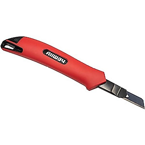 ALLWAY SK9B 9mm Pro Soft-Grip Snap-Off Knife with Auto-Lock and 1 Premium Blackened Steel Blade