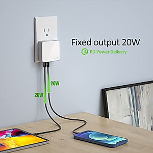 Nekmit USB C Charger, Thin Flat 52W 4-Port Fast Wall Charger with Two 20W Power Delivery and 2 USB Port for iPhone 14/14 Pro/14 Pro Max, Galaxy, Pixel, iPad Pro, AirPods Pro and More, Upgraded