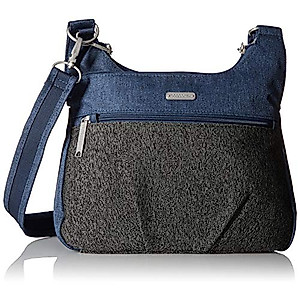 Baggallini Womens Anti Theft Cross Over Crossbody Hobo, Steel Blue Antitheft, One Size US