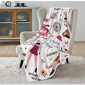 BEEBARYJ Singer Throw Blanket, Novelty Soft Singer Blanket, Fashion Innovative Throw Blanket, Soft and Warm, White Blanket Birthday Fan Concert 50x60in
