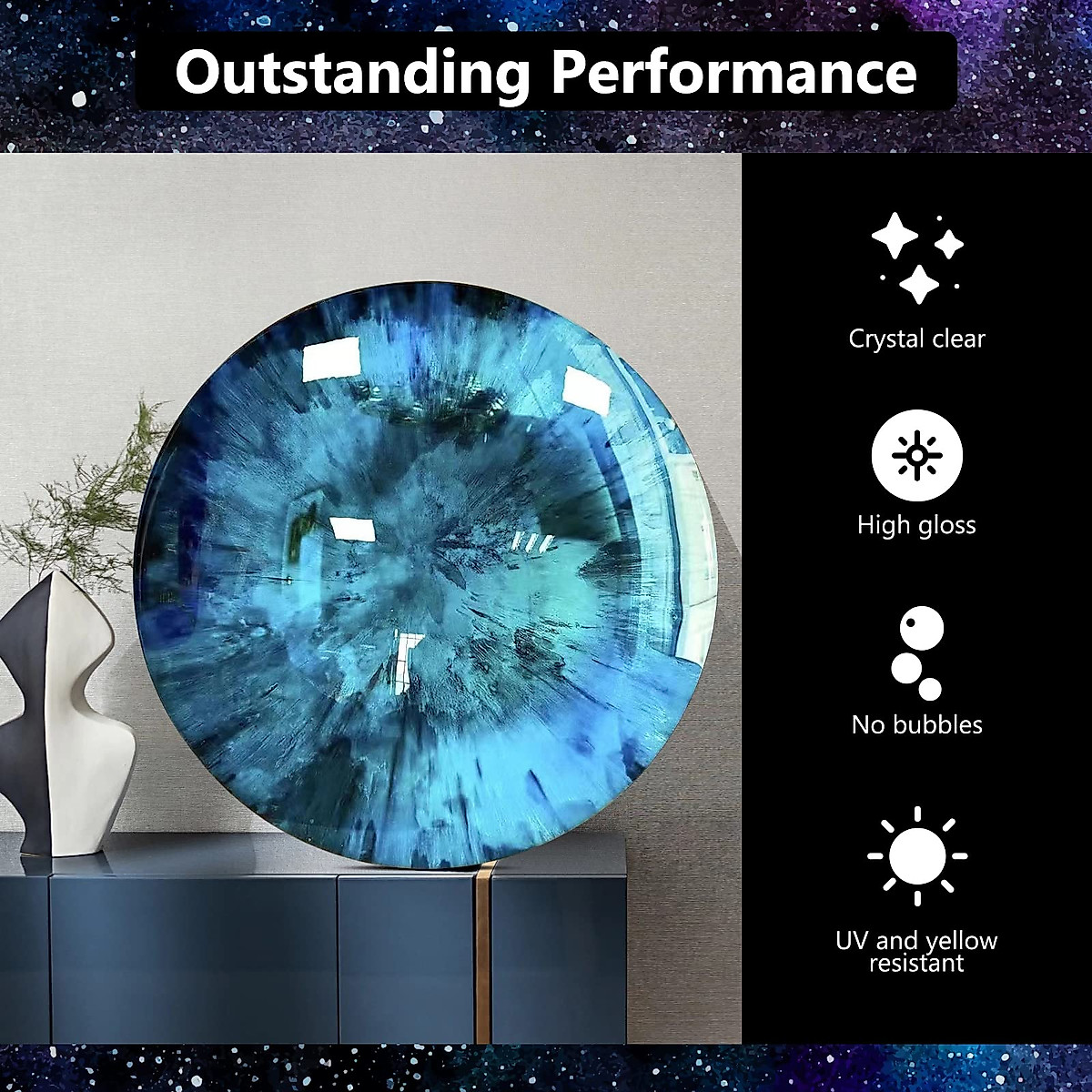 KISREL Epoxy Resin 32OZ - Crystal Clear Epoxy Resin Kit - No Yellowing No Bubble Art Resin Casting Resin for Art Crafts, Jewelry Making, Wood & Resin Molds(16OZ x 2)