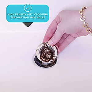 Bathroom Sink Strainer Basket - Rust Free Stainless Steel Lavatory Sink Drain Strainer - 2 Pack Shower Drain Hair Catcher 2.25 Inch Diameter for Utility, Laundry, RV Small Kitchen Sink Drains