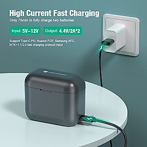 FirstPower Replacement Insta360 X3 Battery 1800mAh 2-Pack and Dual Slot USB Fast Charger Hub Compatible with Insta360 X3 Action Camera