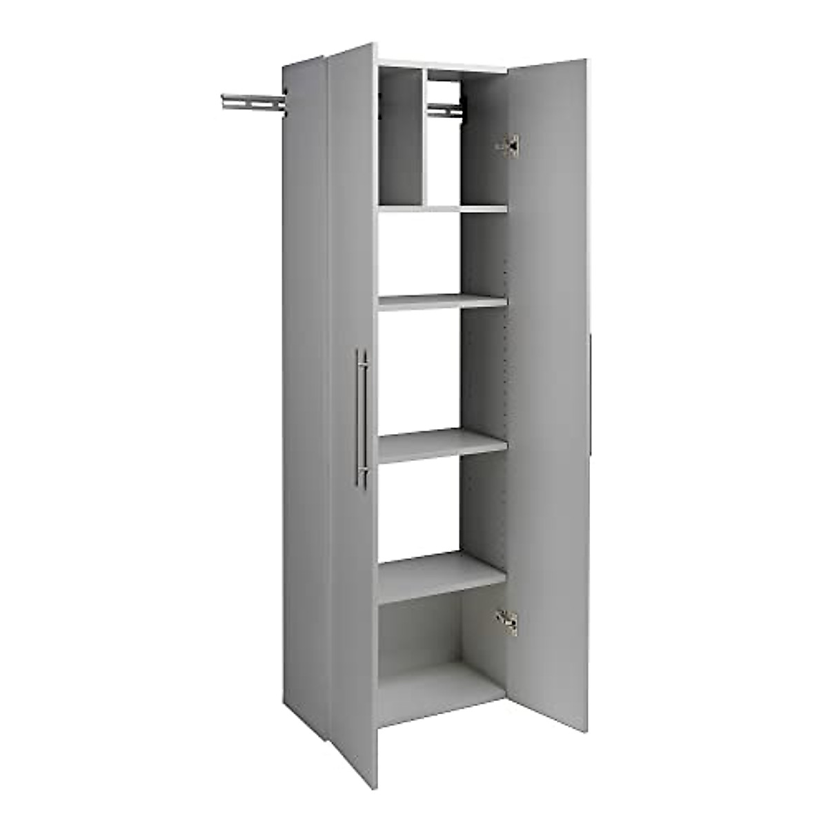 Prepac HangUps 24" Large Garage Cabinet, Bathroom Cabinet Wall Mount, Laundry Cabinet, Kitchen Wall Cabinet, Ideal for Garage, Kitchen and Laundry Organization 24" W x 72" H x 12" D, Light Gray