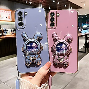 Fold Bracket Case for Samsung Galaxy S23 S22 Note20 S21 S20 Ultra Plus FE A73 A53 A72 A52 Cover with Lanyard,Pink GS,for Samsung A52S