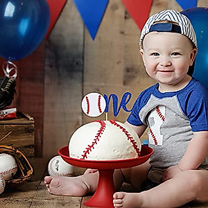 Baseball 1st Birthday Banner-1st Birthday Crown, Baseball Theme High Chair Banner, Cake Flag, All-Star Birthday, Our Little All-Star, Baseball 1st Birthday Decoration (Baseball Cake Topper)