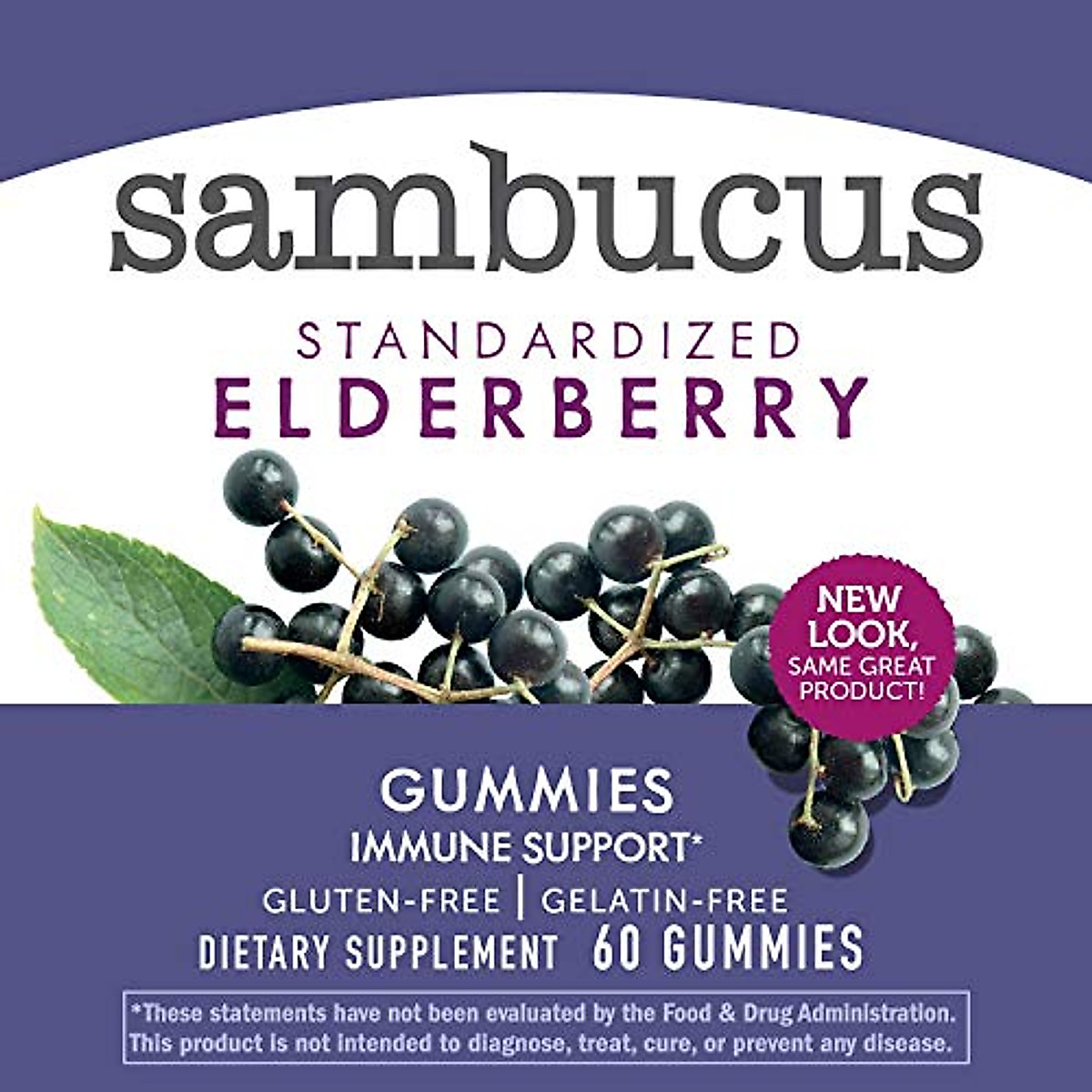 Nature's Way Sambucus Black Elderberry Gummies with Vitamin C and Zinc, 60 Gummies