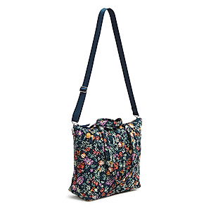 Vera Bradley Cotton Slouchy Tote Bag, Fresh-Cut Floral Green