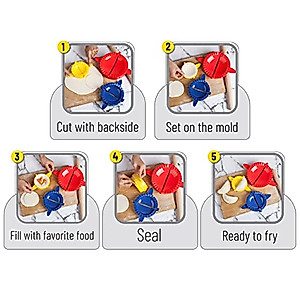 BTaT- Dough Press Set, 3 Pack, Empanada Press, Dough Press, Dumpling Press, Hand Pie Press, Mini Pie Press, Hand Pie Maker, Meat Pie Cutter, Pie Press, Pastry Press, Turnover Press, Mother's Day Gift