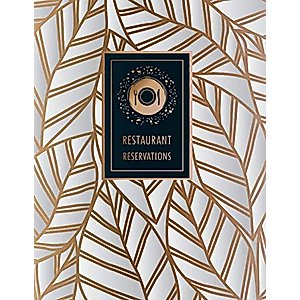 Restaurant Reservations: Elegant Marble Leaves | Undate, Daily Hostess table reservation 365 day customer record and tracking book for restaurant log book