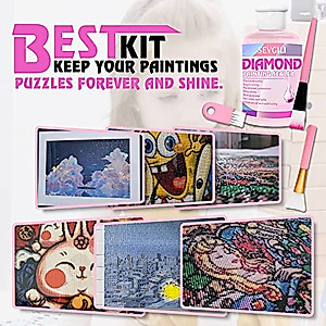 Diamond Painting Sealer Kits 240ML with Brushes, Diamond Art Sealer Puzzle Glue Diamond Painting Accessories and Tools,Diamond Painting Kits for Adults (8OZ)