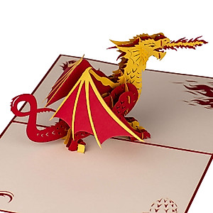 Dragon Pop Up Card by DEVINE Cards | 3D Birthday Cards for Women Kids Mom Dad | Greeting Cards Love
