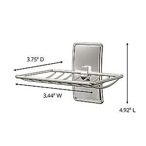 Command Soap Dish for Shower, Damage Free Hanging Bathroom, No Tools Bar Soap Holder, 1 Satin Nickel Soap Dish and 2 Water-Resistant Command Strips