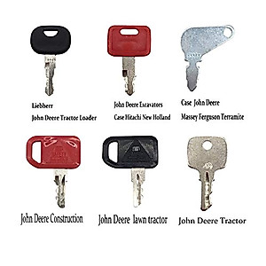 6 Keys Ignition Key Set Construction Equipment Key Set for John Deere Models