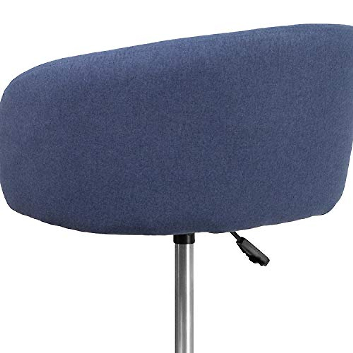 Flash Furniture Luis Contemporary Blue Fabric Adjustable Height Barstool with Barrel Back and Chrome Base
