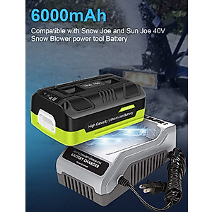 Aoasur 6.0Ah Battery Replacement for Snow Joe 40V and Sun Joe 40V Battery (Green)