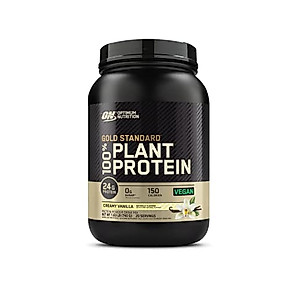 Optimum Nutrition Gold Standard 100% Plant Based Protein Powder, Gluten Free, Vegan Protein for Muscle Support and Recovery with Amino Acids - Creamy Vanilla, 20 Servings
