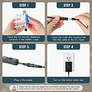 Lenink 1 to 3 AC Power Supply Adapter Kit with On/Off Switch for AA Battery, Replace 3 AA Battery