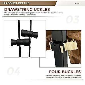 Quekehis Outdoor Swing Cover Waterproof 3 Seater Hammock Cover Patio Swing Chair Cover Garden Glider Cover Porch Swing Cover for Outdoor Furniture All Weather Protection Beige