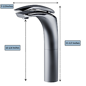Dowell Modern Tall Vessel Sink Faucet - Single Handle, One Hole Bathroom Vanity Faucet,Chrome 8001 018 01