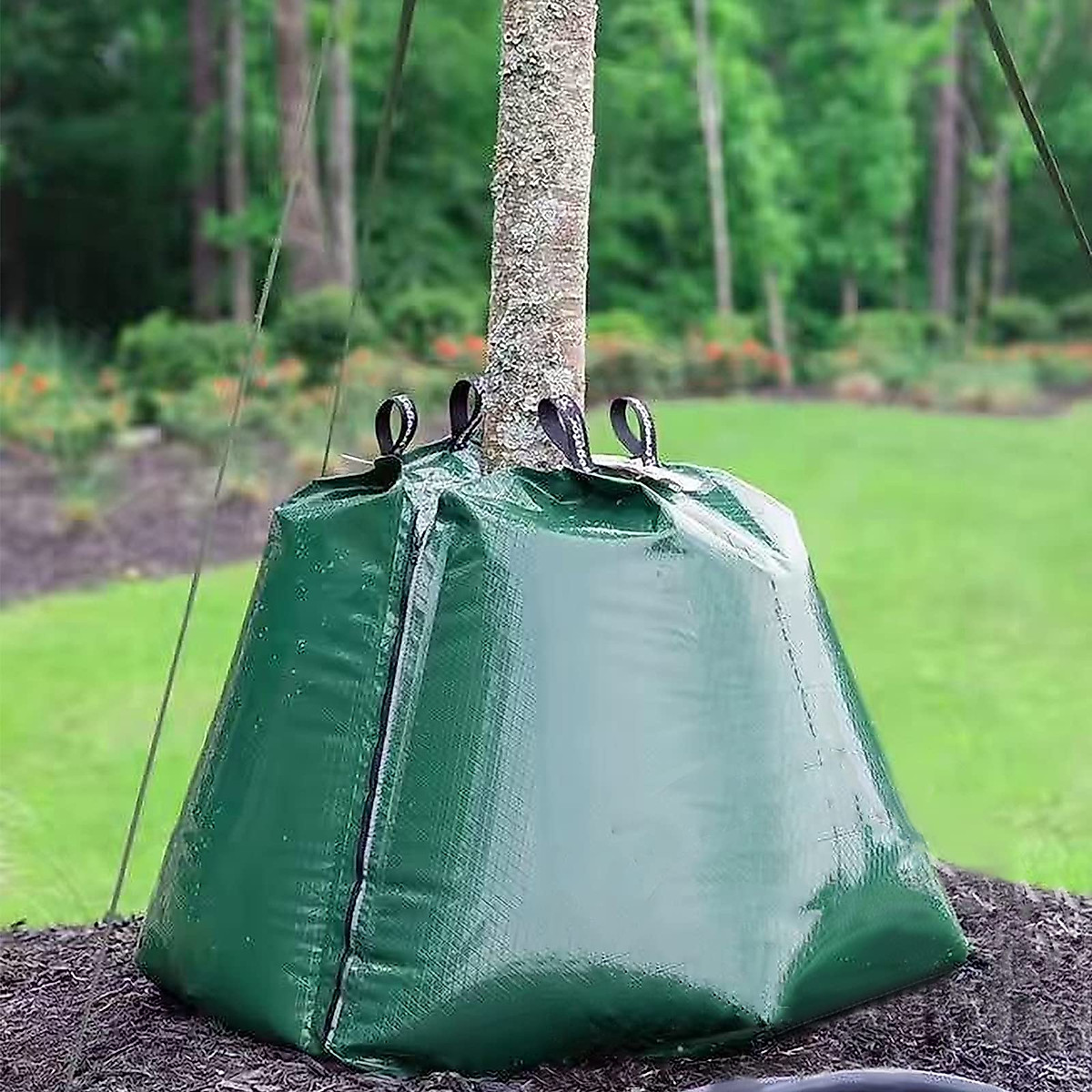 DAENO Gator Tree Water Bag 20 Gallon 2 Pack Tree Ring Slow Release Tree Watering Bag Adjustable for Plants Established Trees with Drip Tube and Zipper Made of Durable PVC Material