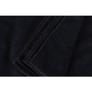 Eurow Microfiber Premium 350GSM Cleaning Towels, 12" by 12", Black, 25 Pack